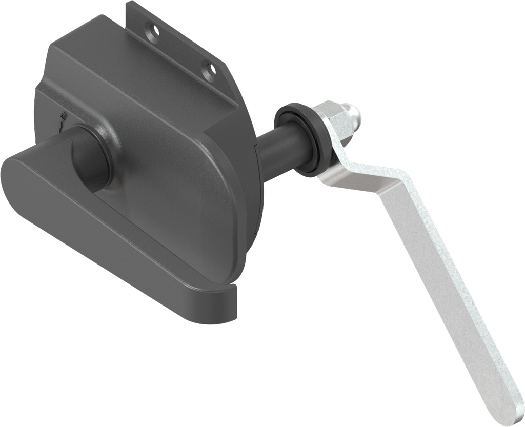 Prominent door lock with inside handle, Polyamide 66 GF 50 black; 1000-U937 for Ts = 30 mm